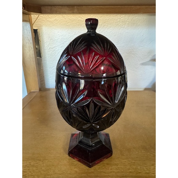 D'arques Durand Luminarc | Accents | Vintage Ruby Red Glass Egg Candy ...